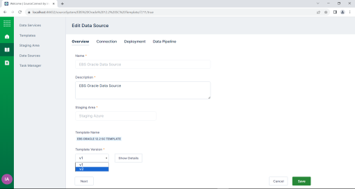 Upgrade Template 8.0 – SourceConnect